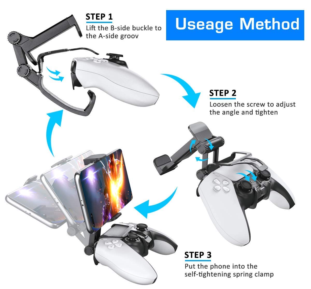 OIVO For PS5 Controller Phone Mount Clip, Mobile Gaming Clip Cell Phone ...