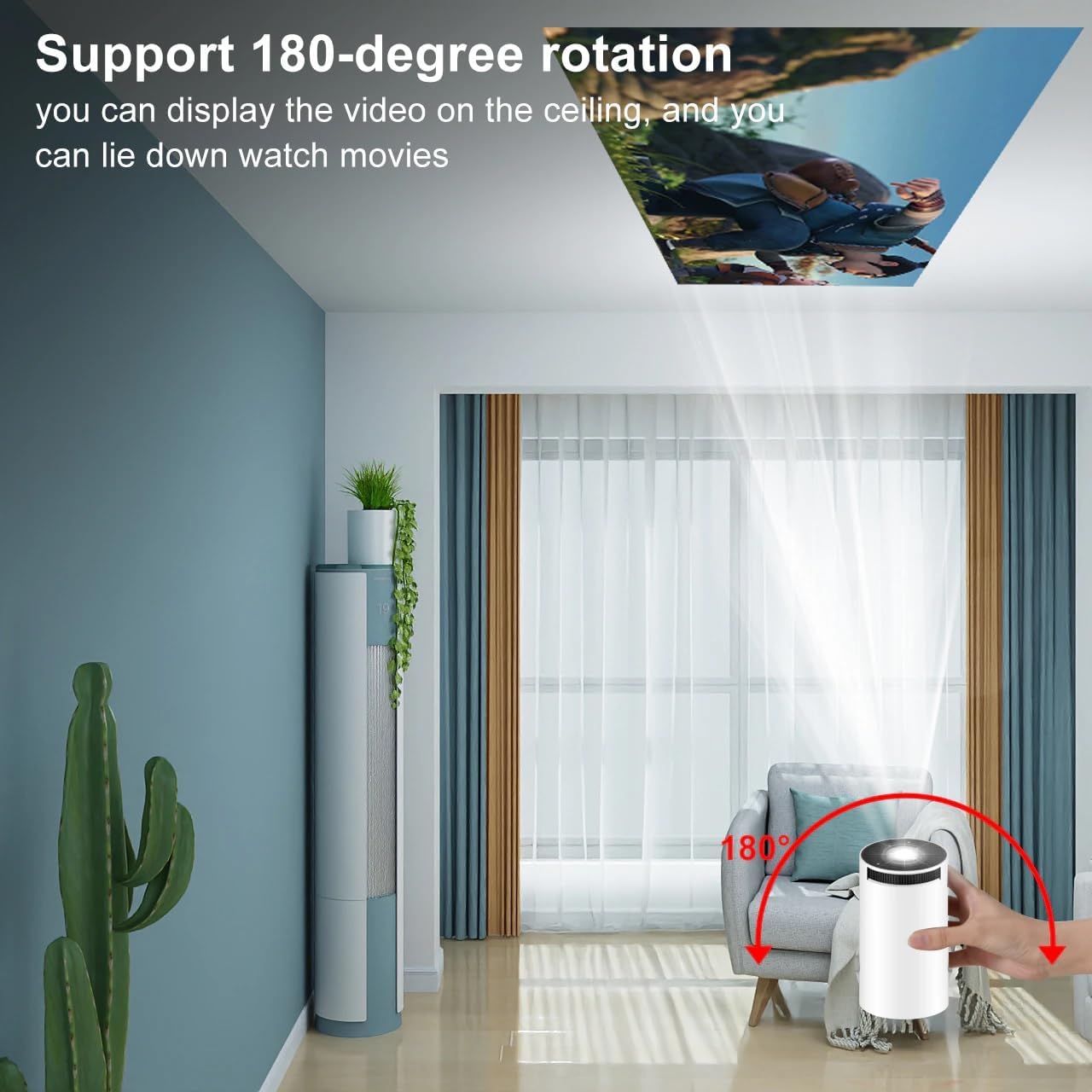 TOPTRO Free Style Projector for Home 4K Support 720p Native HD Portable ...