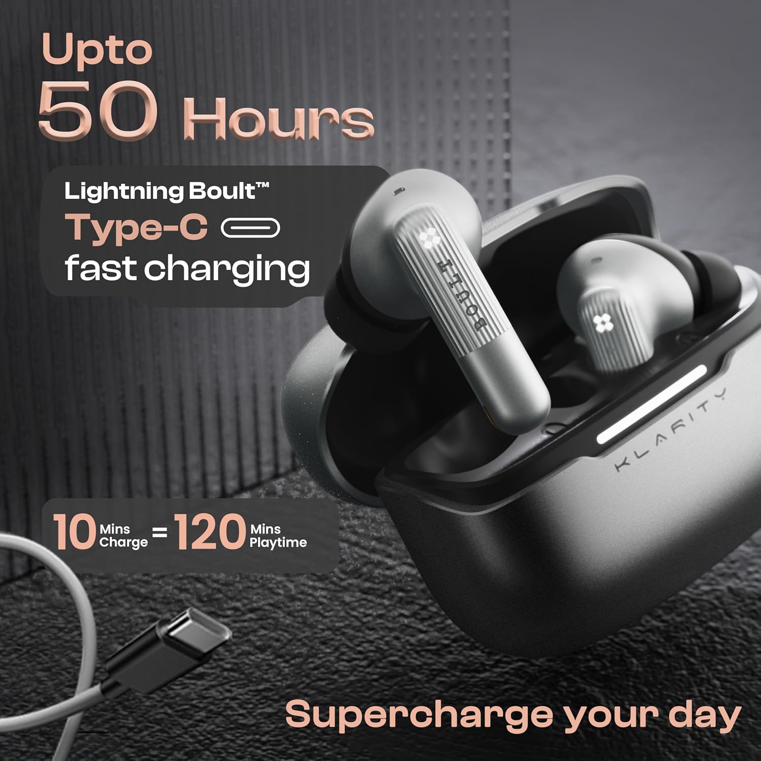 GOBOULT Klarity 3 6-Mic Hybrid ANC (Upto 50dB) in Ear Earbuds, Spatial ...