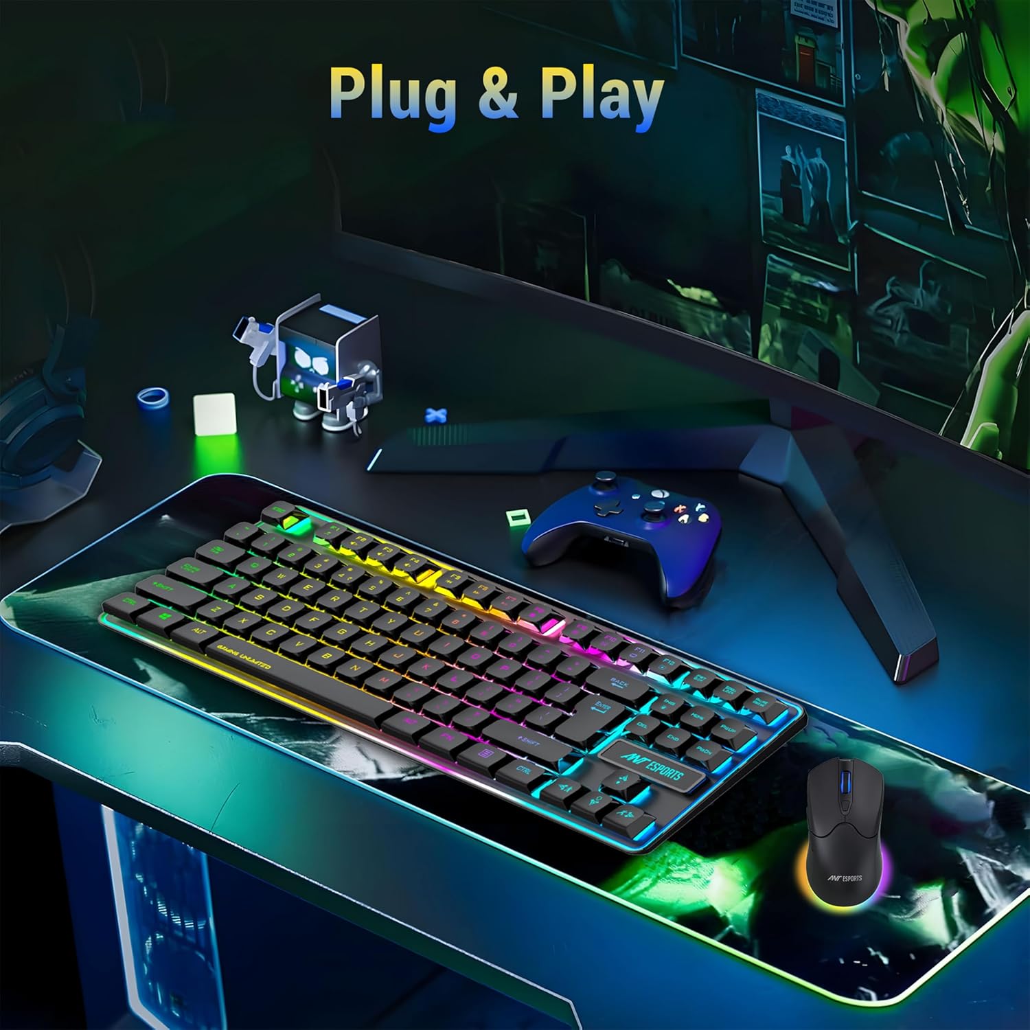 Ant Esports KM730 Pro Gaming Wireless TKL Keyboard Mouse Combo ...